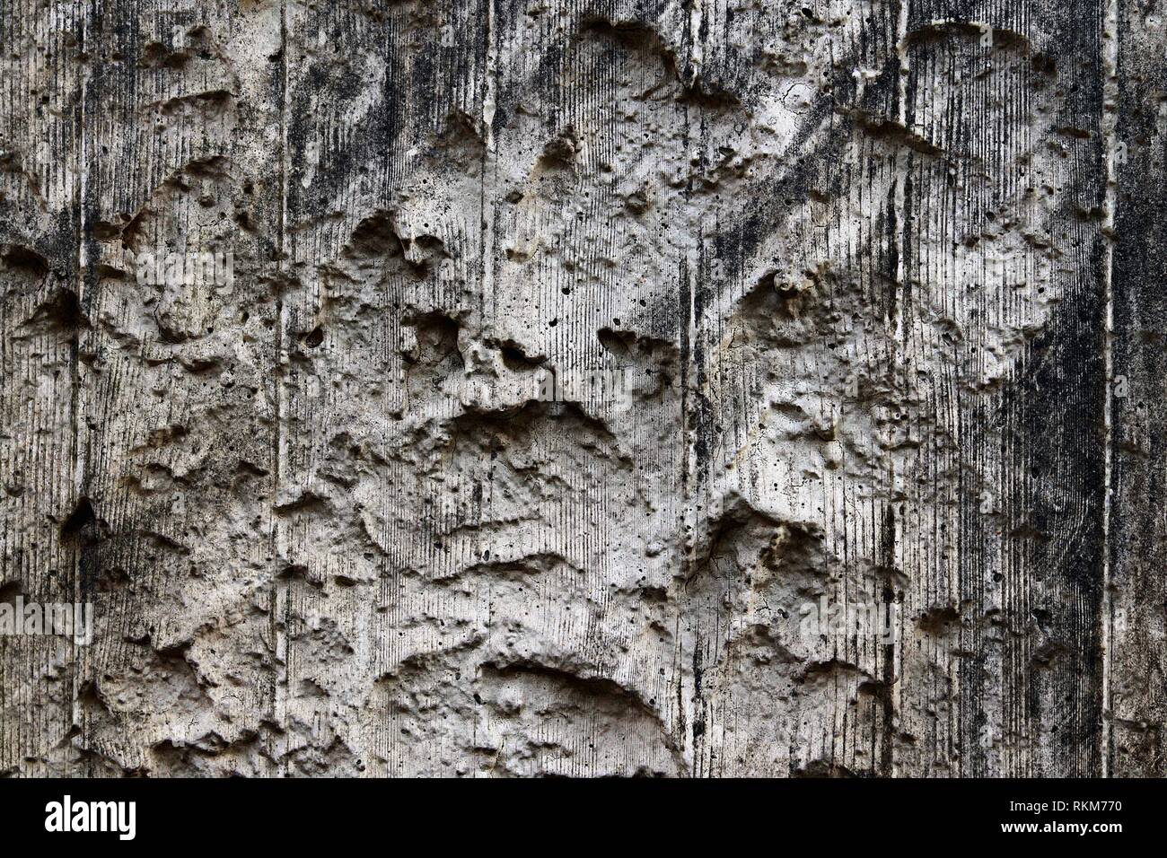 Close up high resolution surface of weathered concrete wall material ...