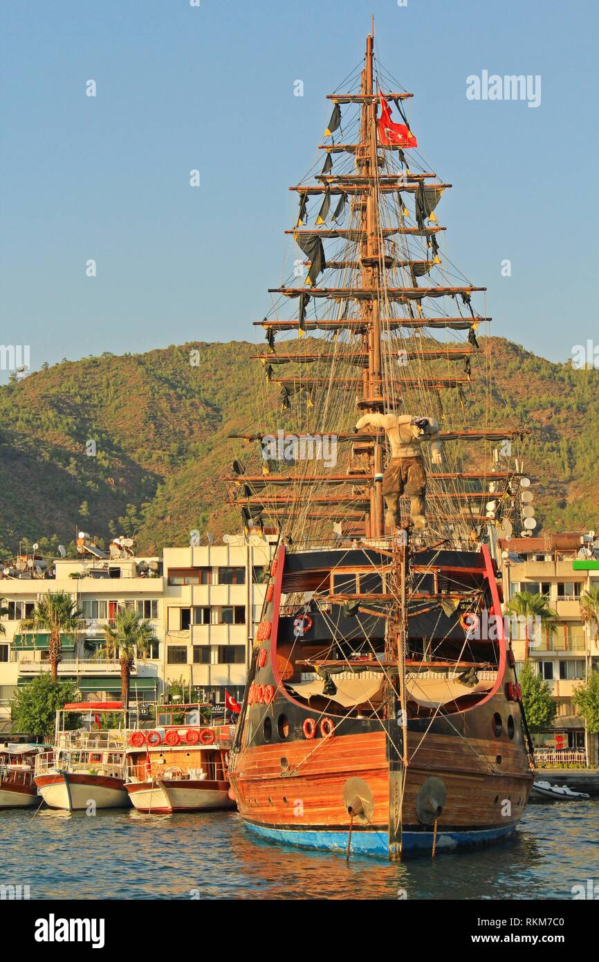 Pirate boat docked in Marmaris marina, Turkey Stock Photo - Alamy
