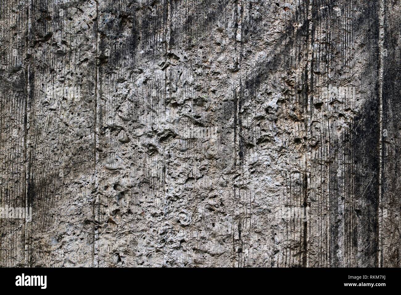 Close up high resolution surface of weathered concrete wall material ...