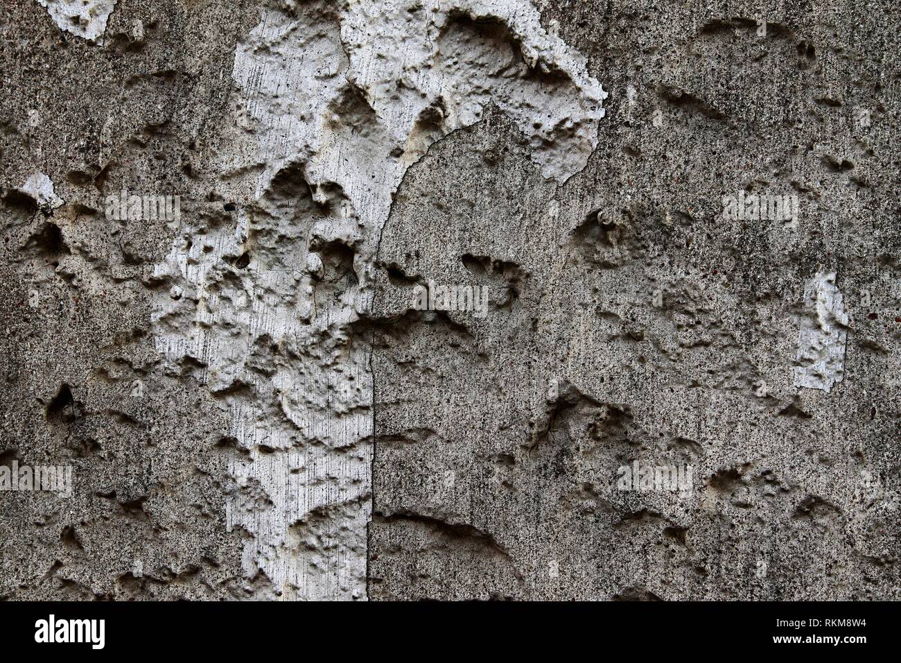 Close up high resolution surface of weathered concrete wall material ...