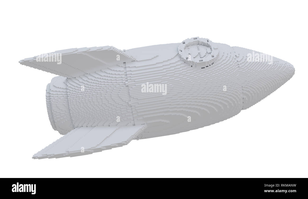 3d printed rocket isolated on white background Stock Photo - Alamy