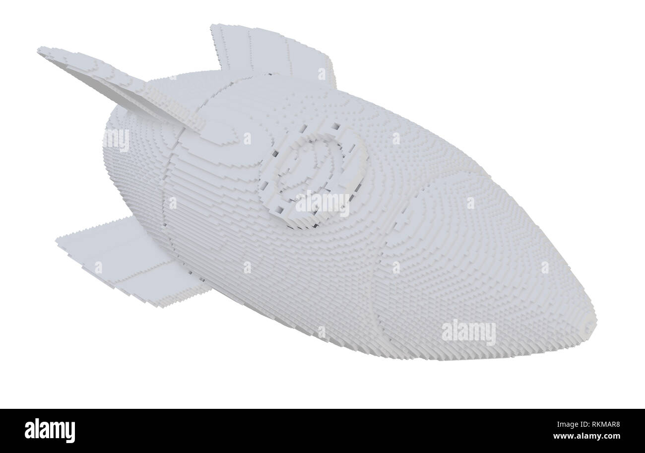 3d printed rocket isolated on white background Stock Photo - Alamy