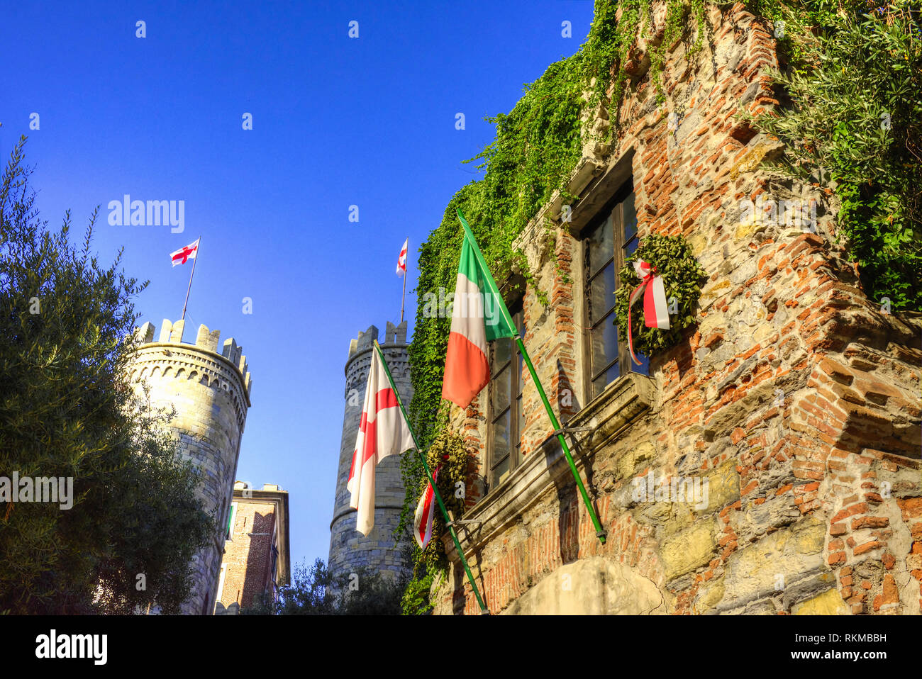 Christopher Columbus House in Genoa, Italy. It is an 18th century ...
