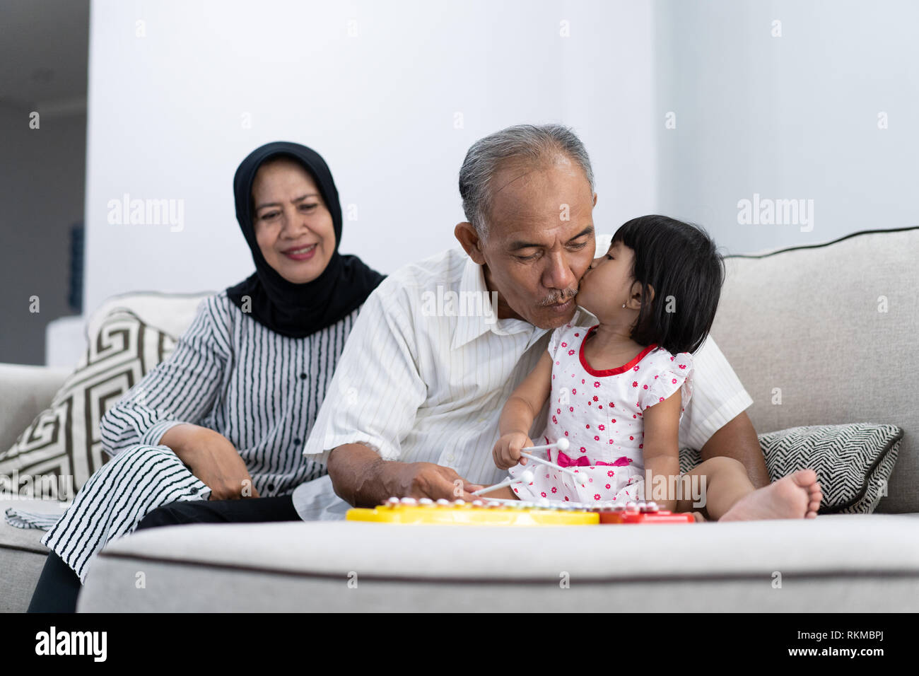 happy asian grandparent having fun with grandchild Stock Photo - Alamy