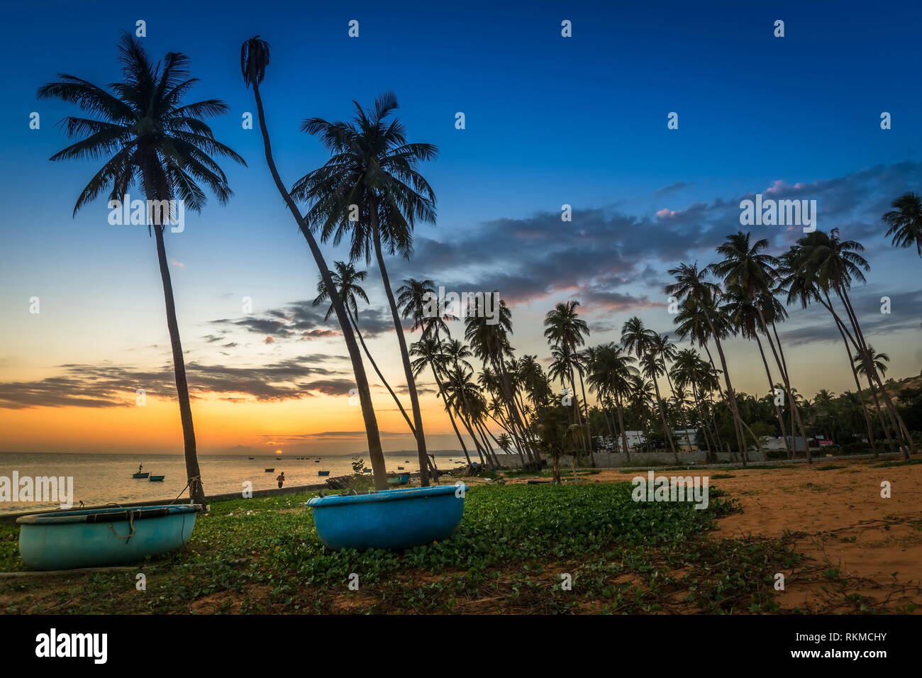 tropical beach in Mui Ne Vietnam at sunset landscape Stock Photo - Alamy