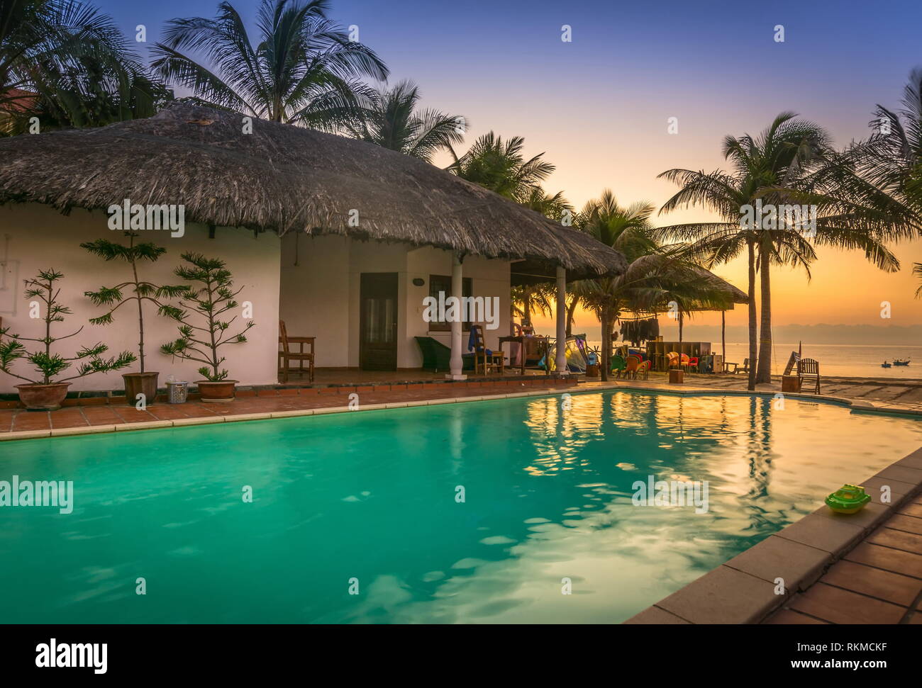 tropical beach in Mui Ne Vietnam at sunset landscape Stock Photo - Alamy