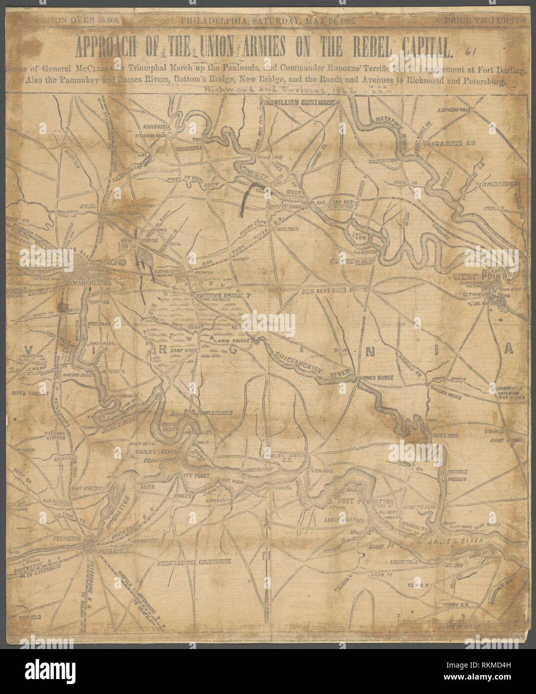 Philadelphia road map hi-res stock photography and images - Alamy