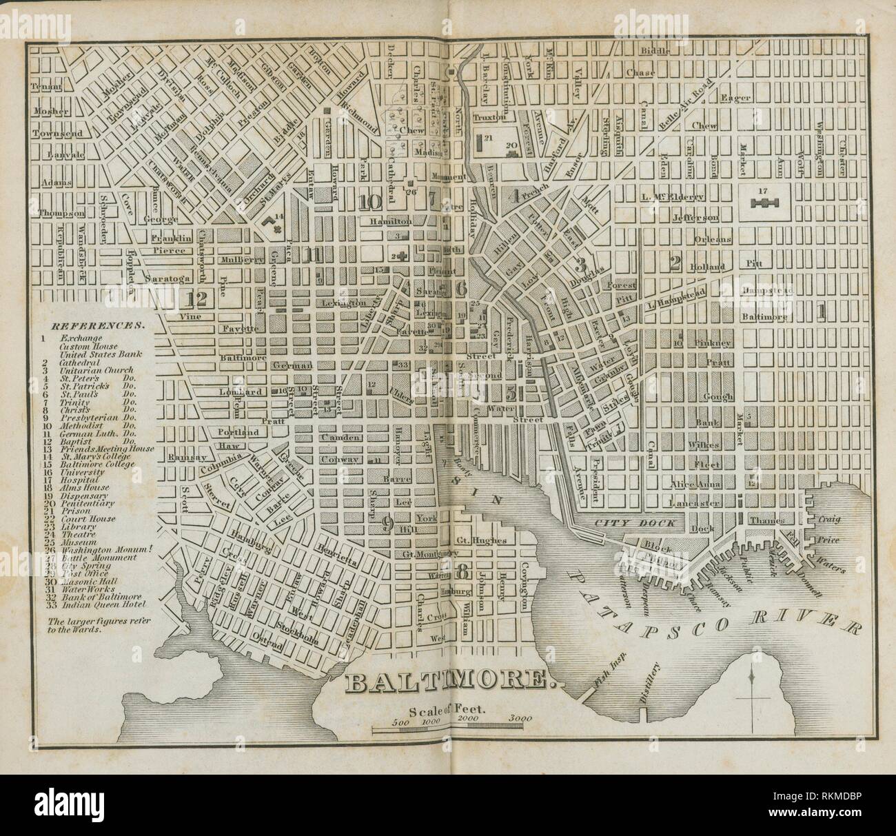 Baltimore city map hi-res stock photography and images - Alamy