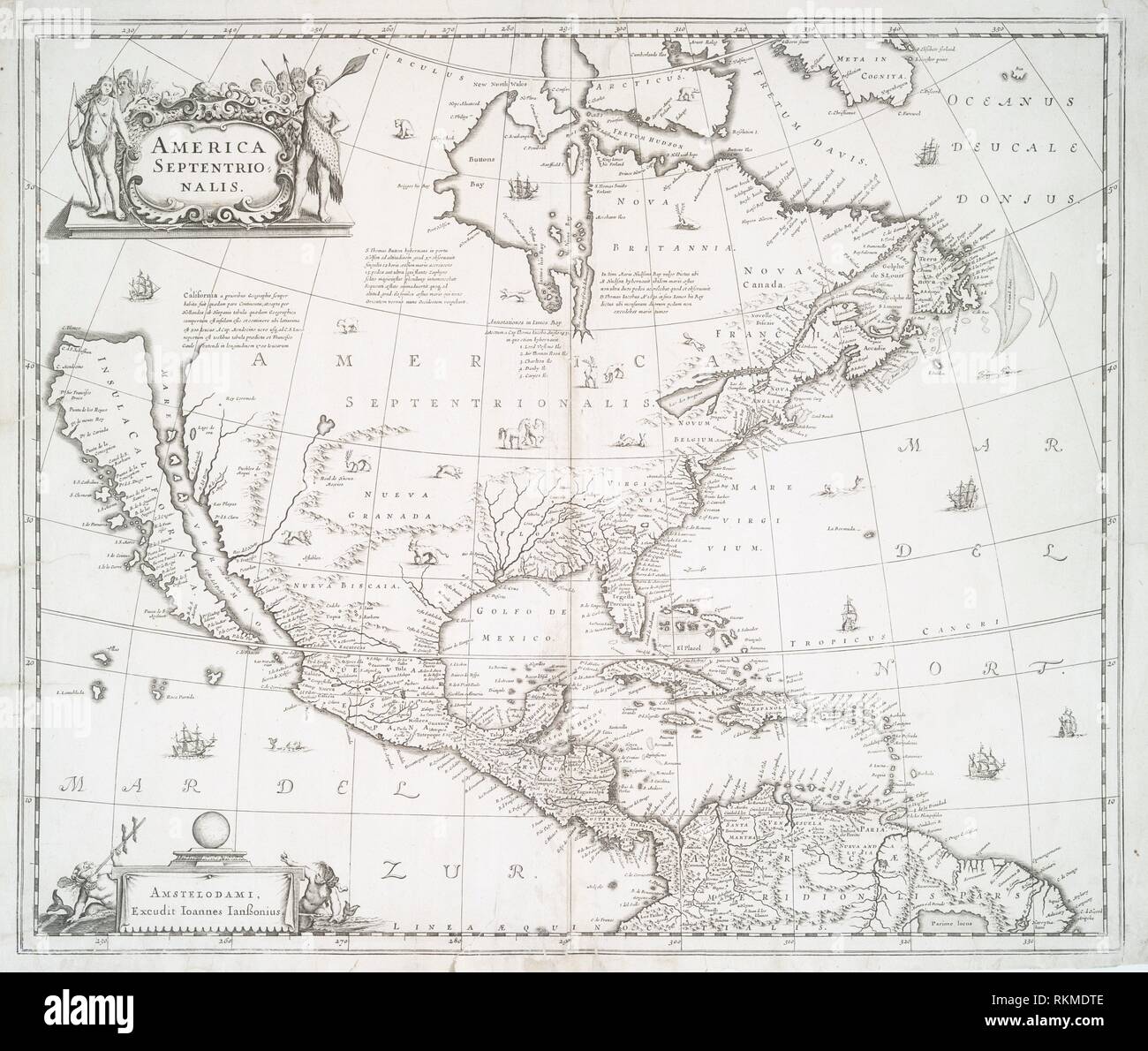 Map of america 1641 hi-res stock photography and images - Alamy