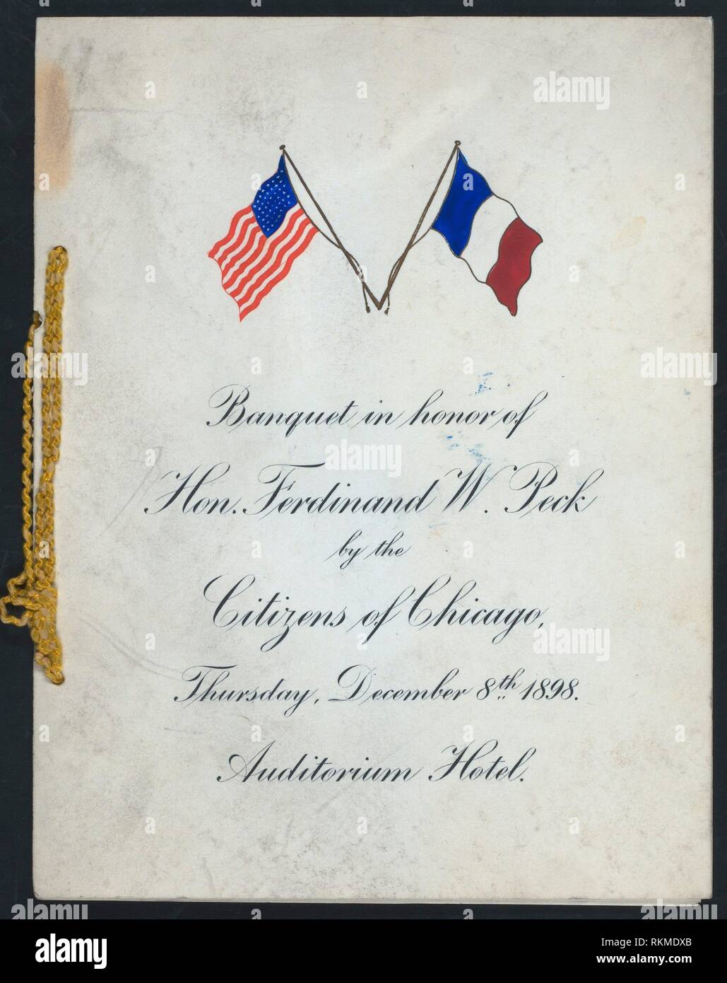 BANQUET IN HONOR OF FERDINAND W. PECK [held by] CITIZENS OF CHICAGO [at ...