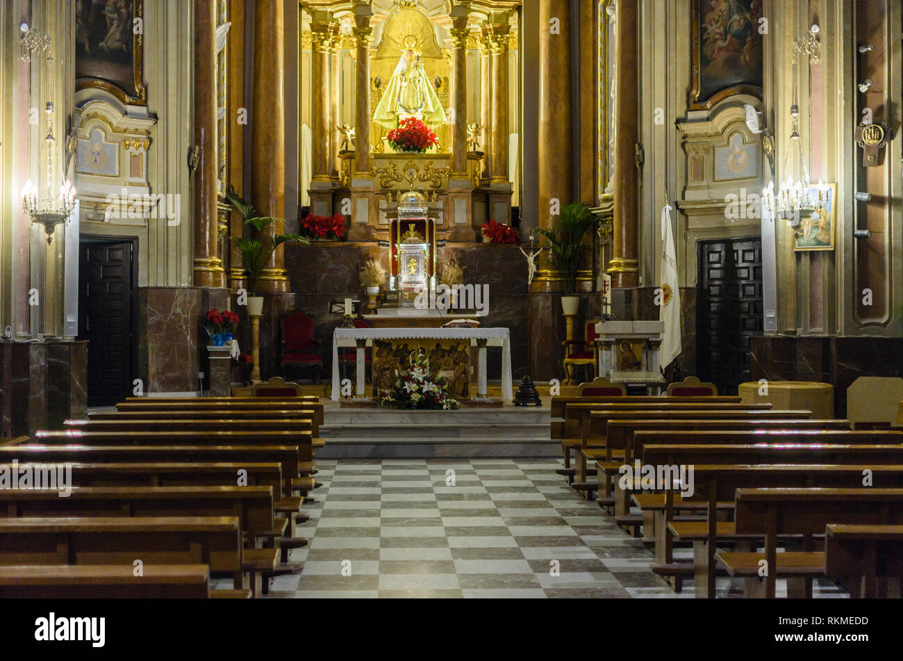 View of Luz Virgen church Stock Photo - Alamy