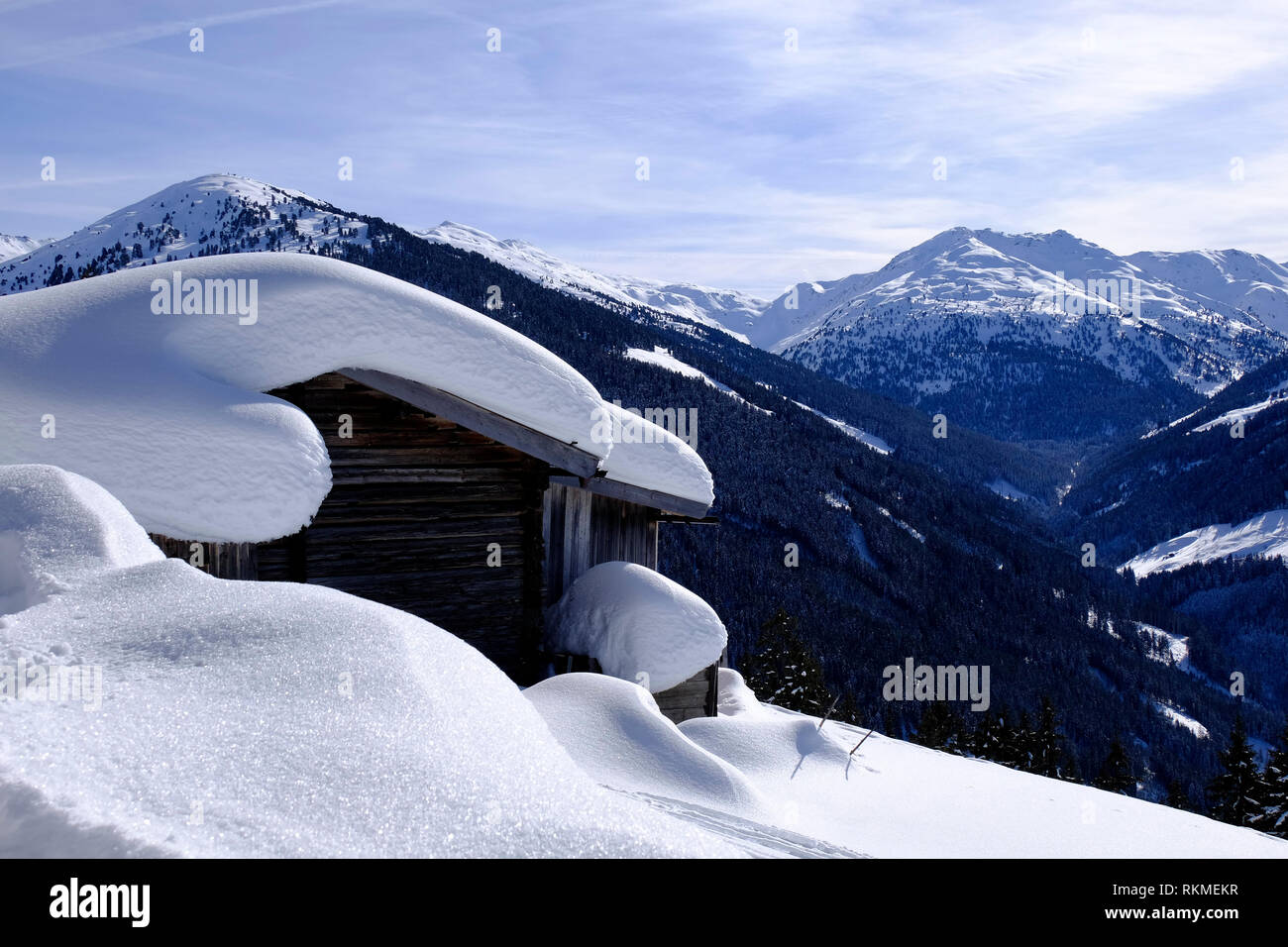 Winter landscape in Austrian Alps Stock Photo - Alamy