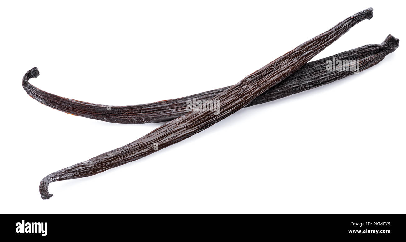 Dried vanilla fruits isolated on white background Stock Photo - Alamy