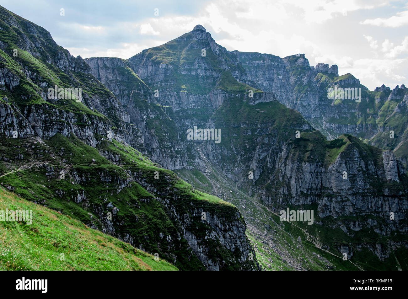 Green mountains in Romania with rocky valleys Stock Photo - Alamy