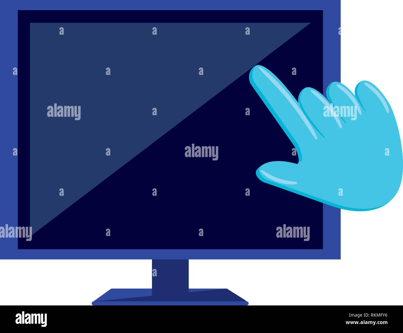 computer monitor with hand pointer vector illustration design Stock ...
