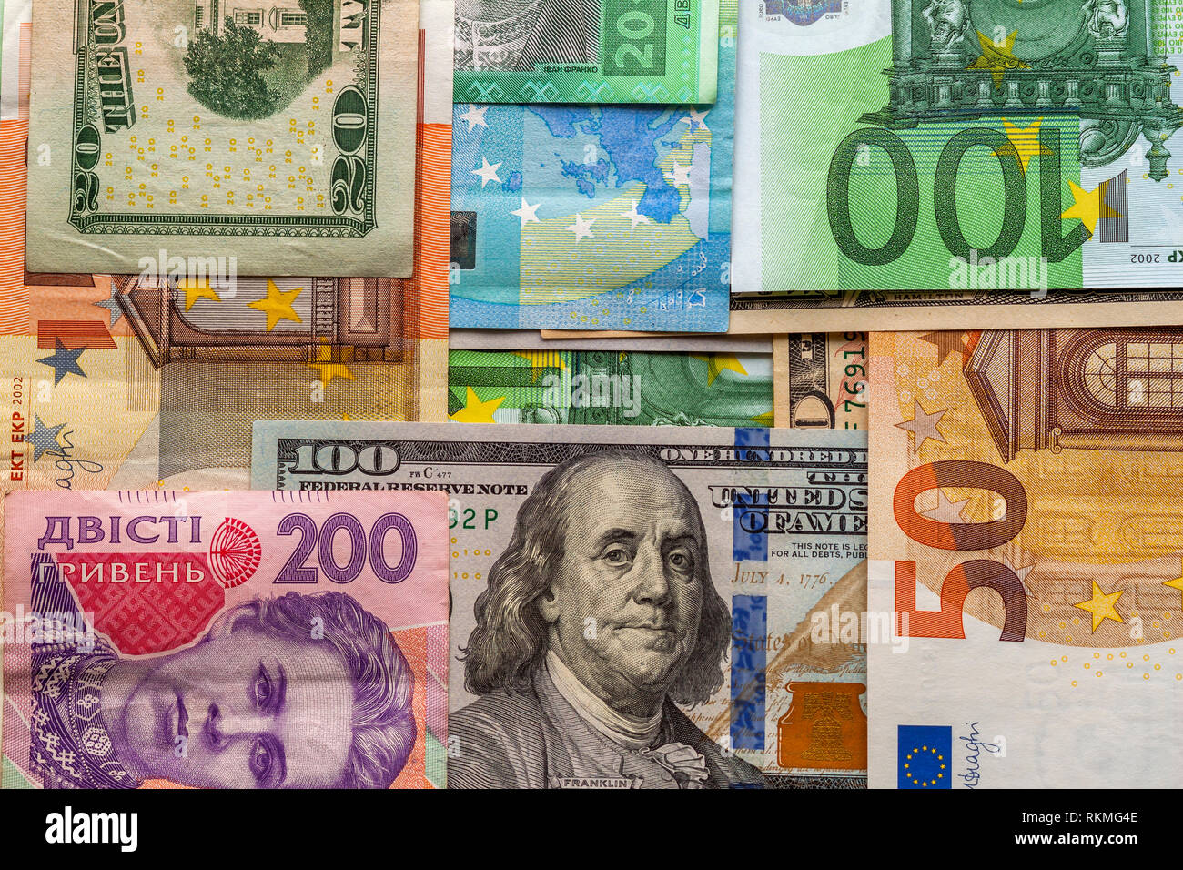 Money and finances concept. One hundred dollar new bill on colorful ...