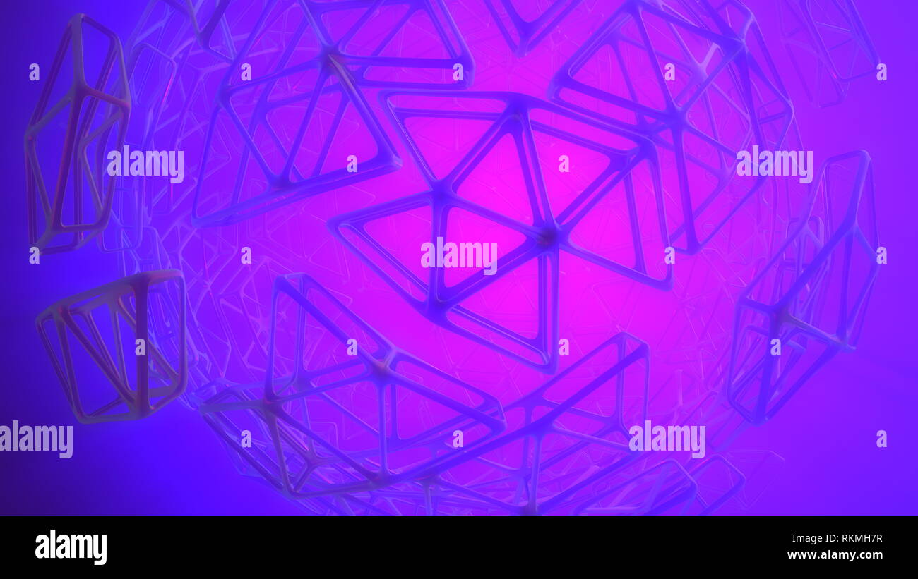 Abstract 3d rendering concept of high poly sphere with chaotic mesh ...