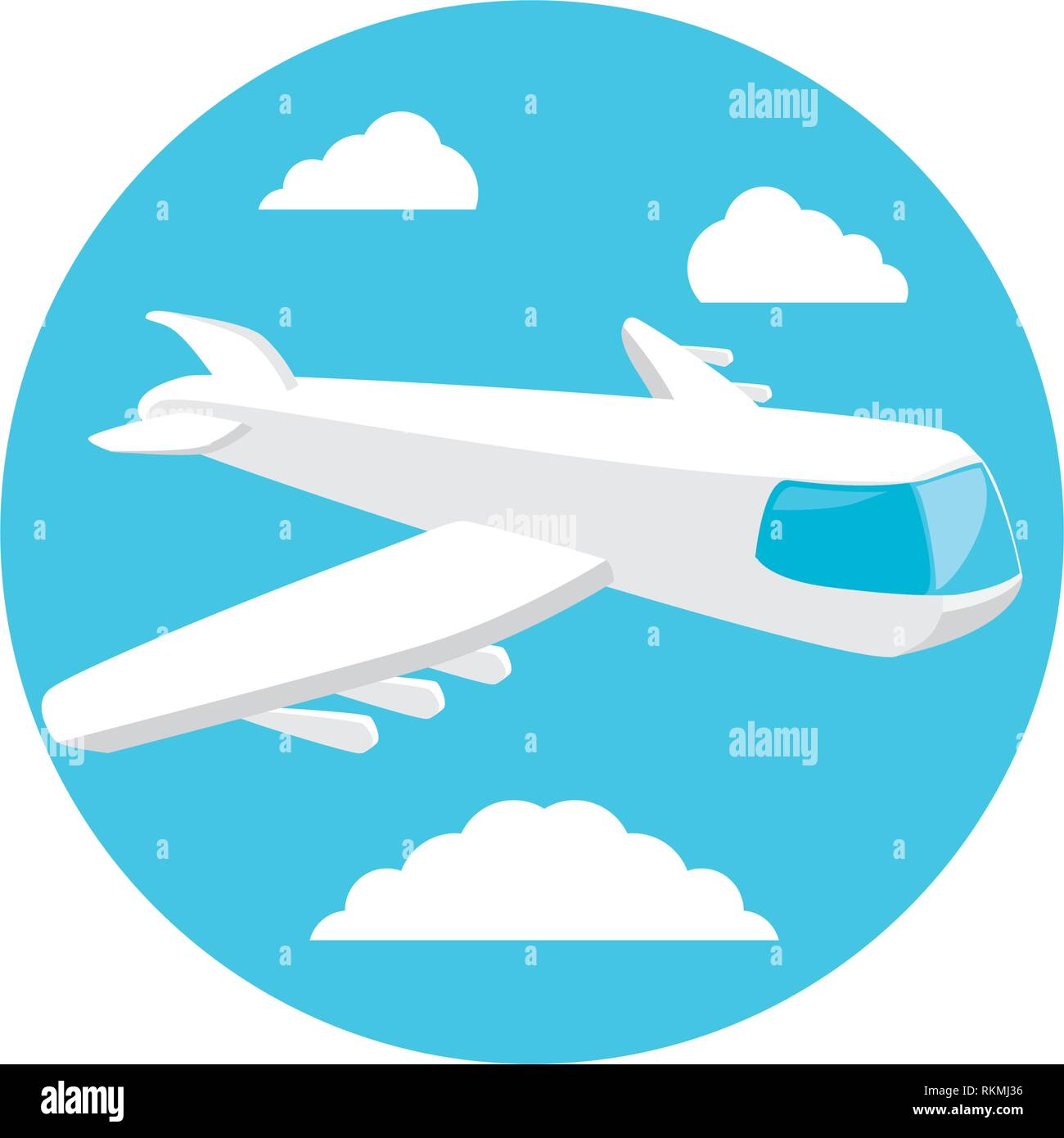airplane transport in frame circular vector illustration design Stock ...