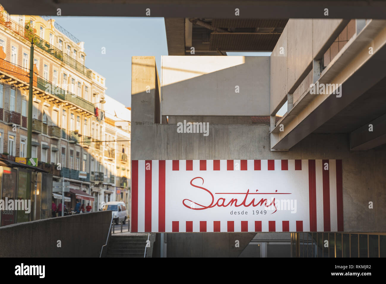 Lisbon, Portugal - 12/28/18: Santini Ice cream brand logo. Most famous ...