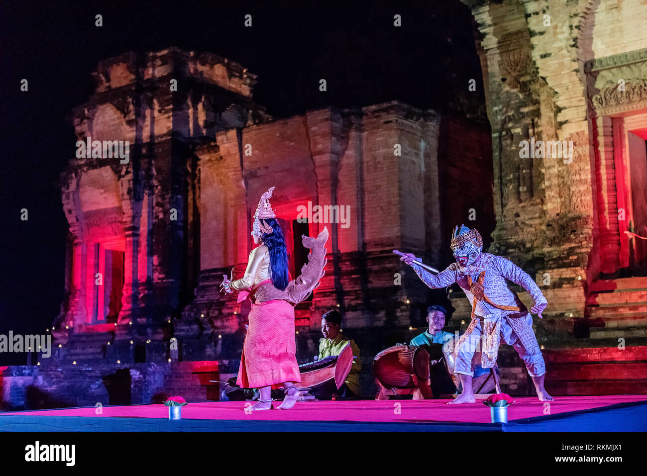 Performance of traditional Khmer dance performance in Cambodia Stock ...