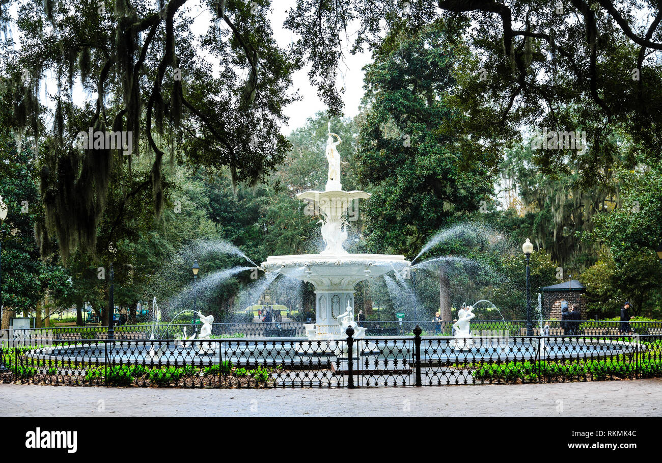 SAVANNAH, GEORGIA - January 9, 2016: Savannah is the oldest city in ...