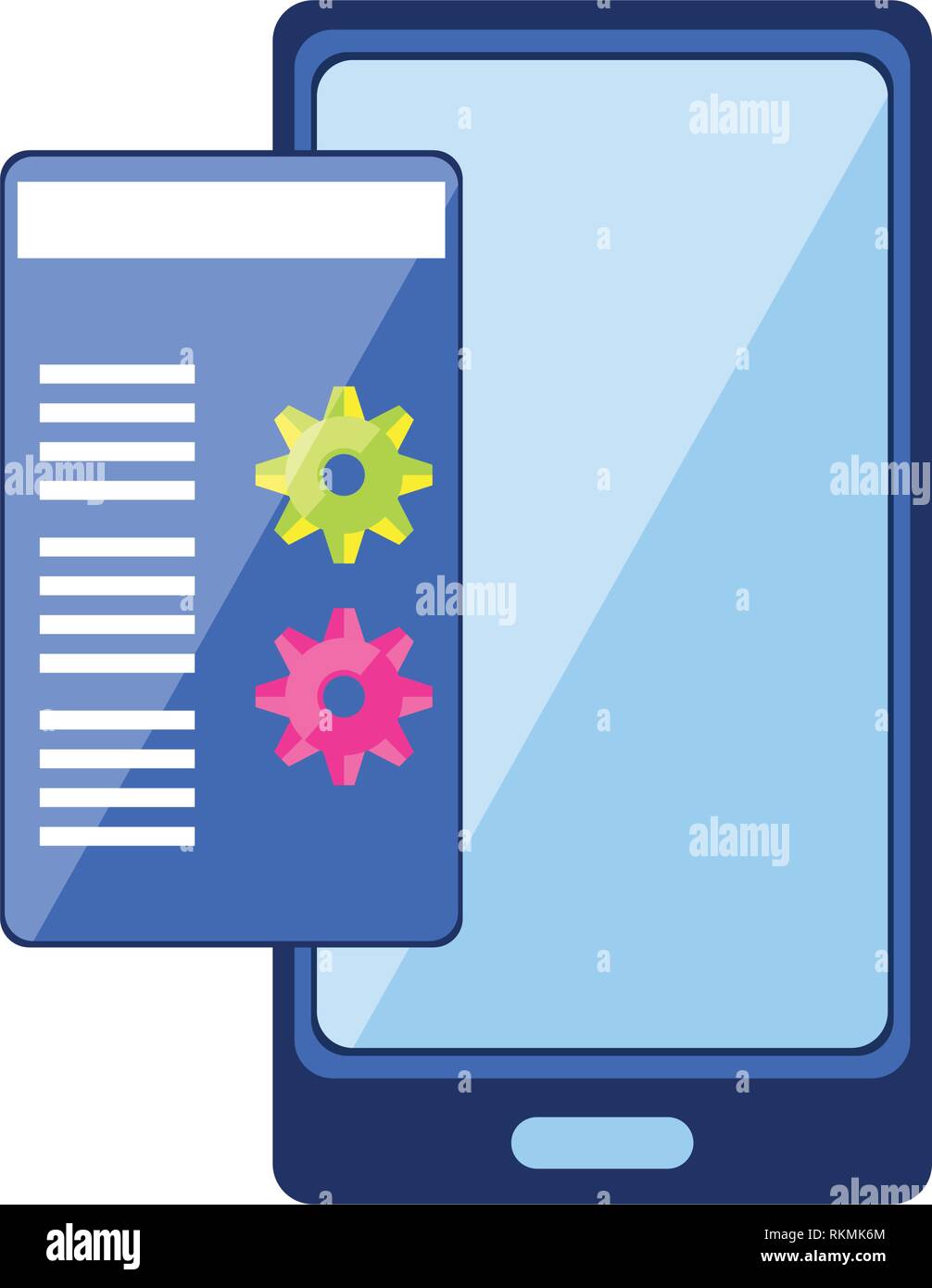smartphone device with web page vector illustration design Stock Vector ...