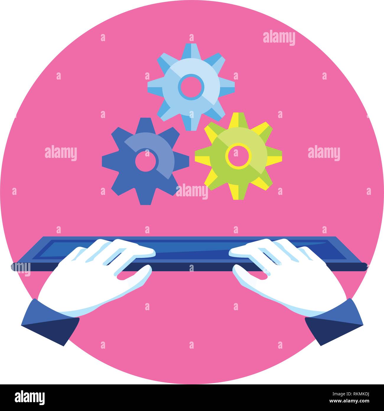 Typing fingers Stock Vector Images - Alamy