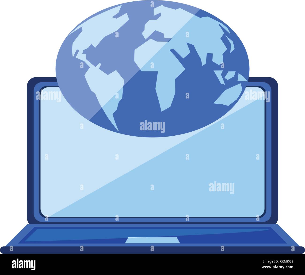 laptop computer with planet earth vector illustration design Stock ...