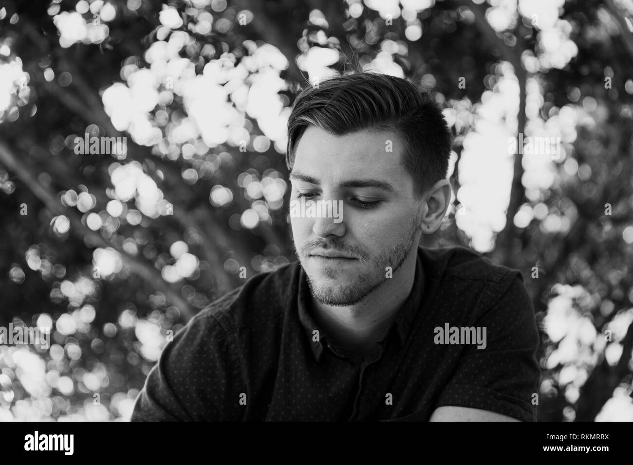 Portrait happy handsome teen Black and White Stock Photos & Images - Alamy