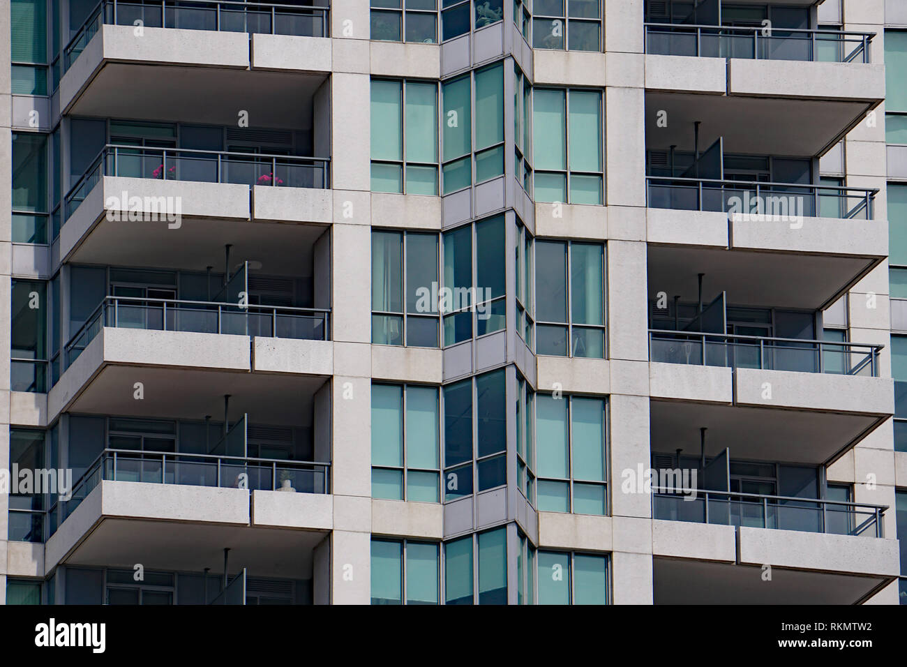 balconies of modern high rise apartment building Stock Photo - Alamy