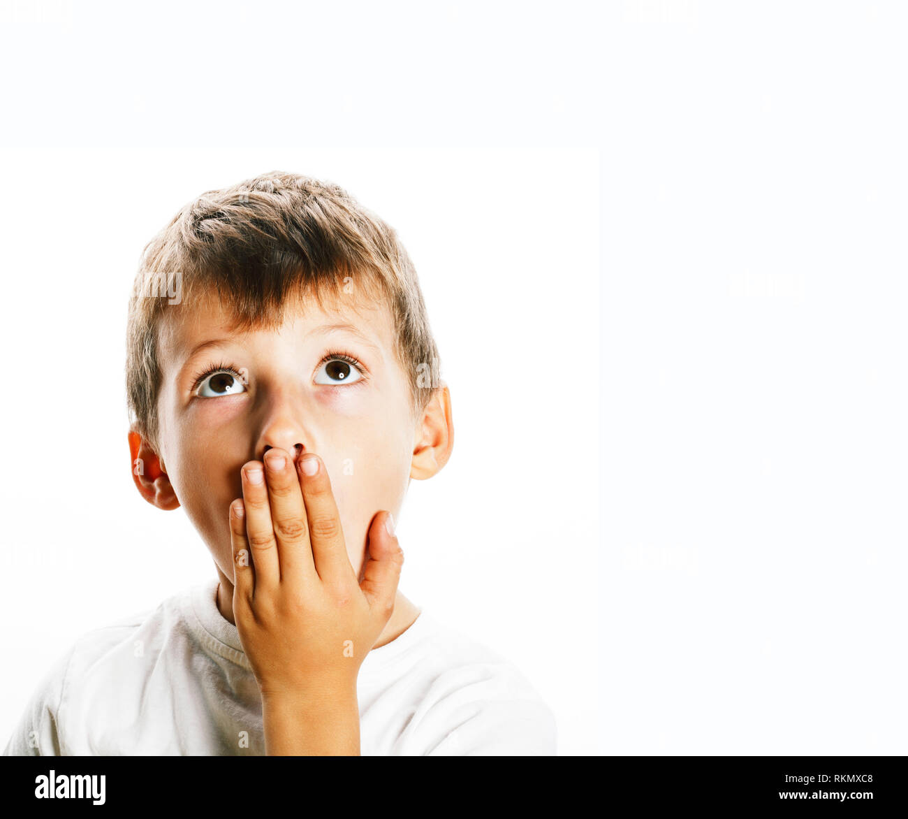 young pretty boy wondering face isolated gesture Stock Photo - Alamy