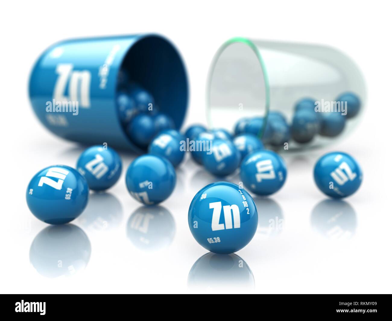 Capsule with izinc Zn element. Dietary supplements. Vitamin capsule ...