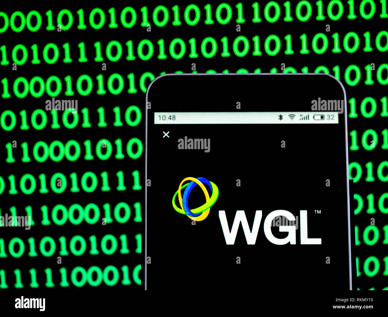 WGL Holdings Public utility company logo seen displayed on a smart ...