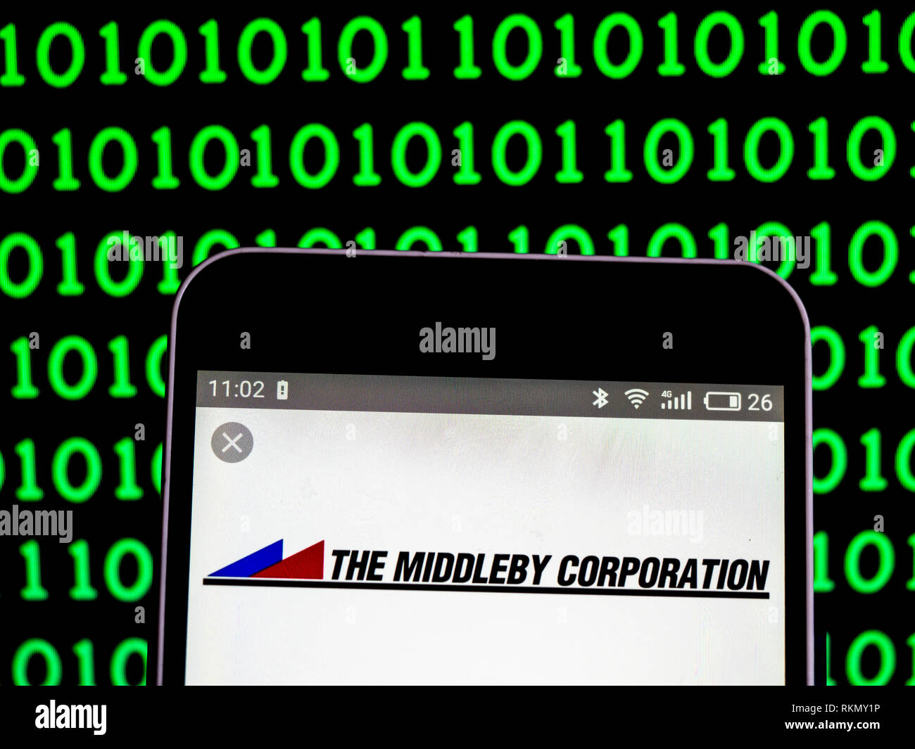 Middleby Corporation Commercial company logo seen displayed on a smart ...