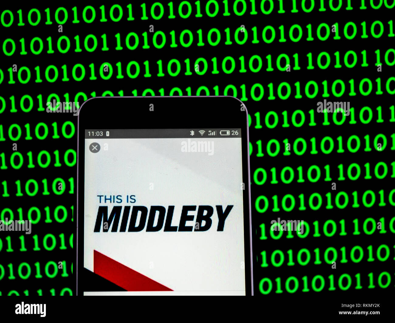 Middleby Corporation Commercial company logo seen displayed on a smart ...