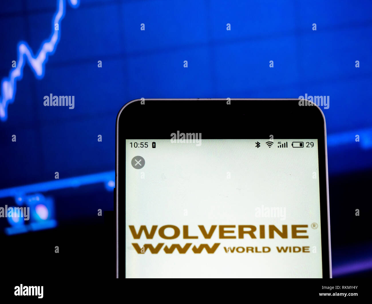 Wolverine World Wide Footwear manufacturing company logo seen displayed ...