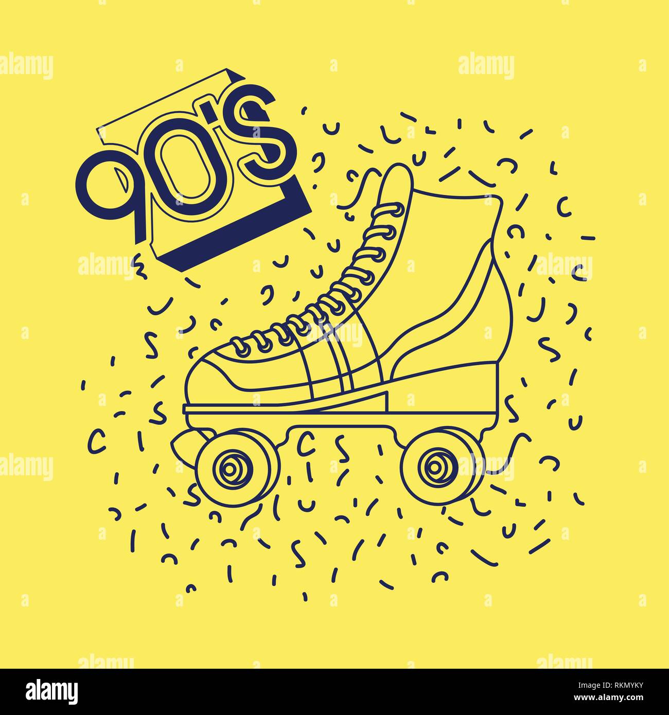 90s label with retro skate Stock Vector Image & Art - Alamy