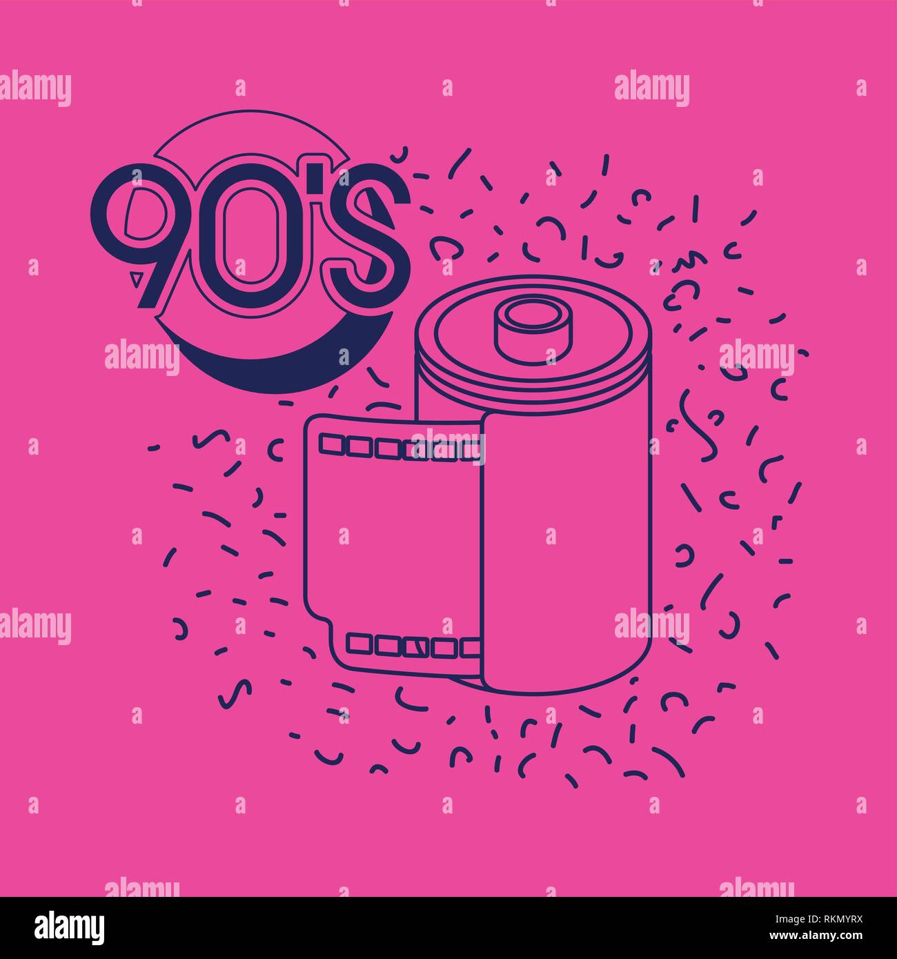 90s label retro with photographic roll Stock Vector Image & Art - Alamy