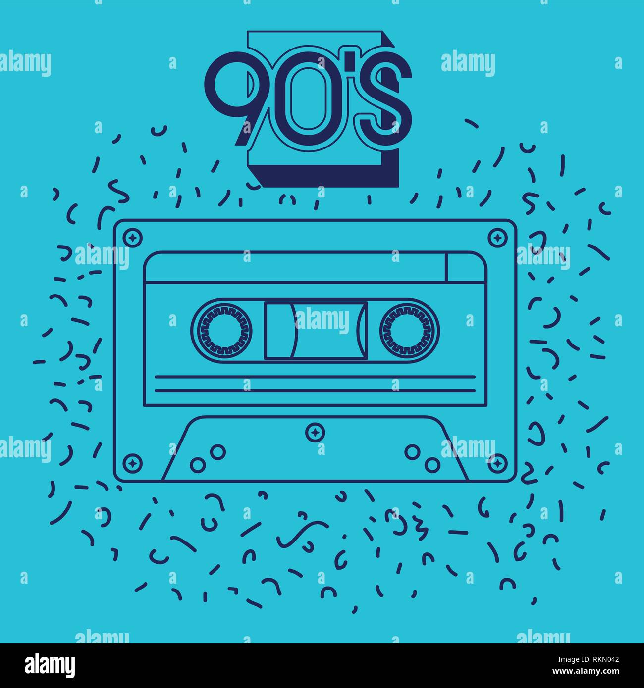 90s label with retro cassette Stock Vector Image & Art - Alamy