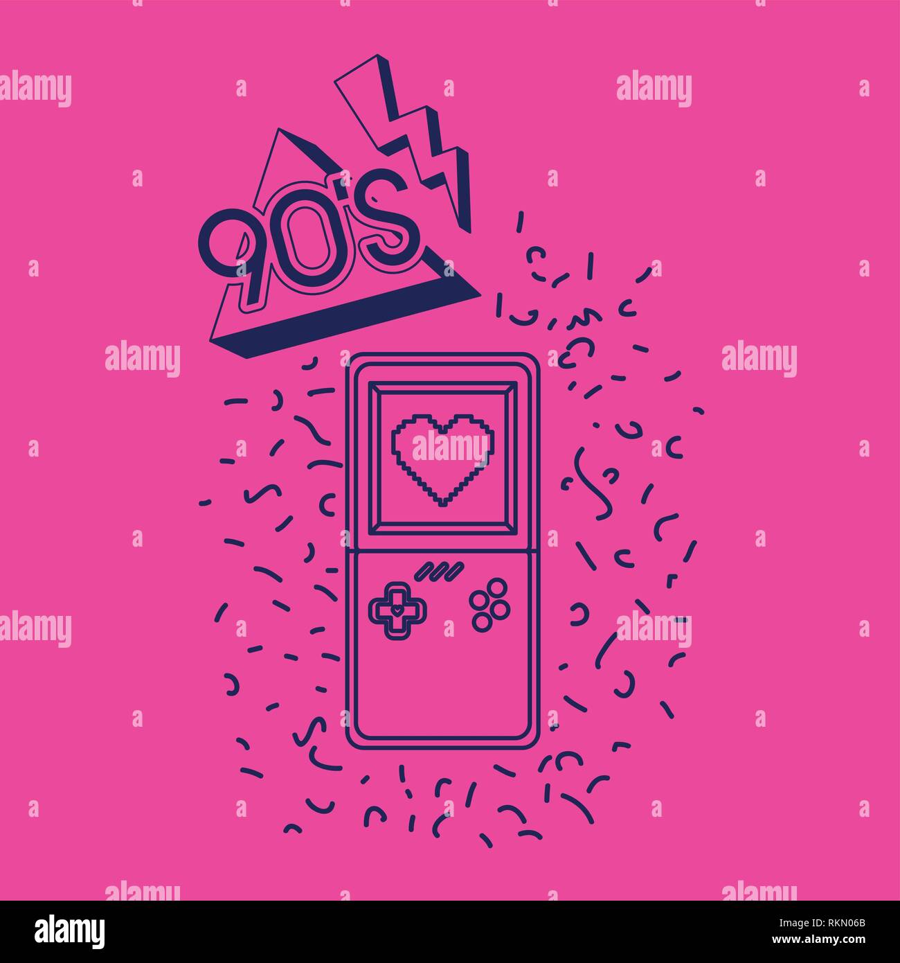 90s label with vido game retro Stock Vector Image & Art - Alamy