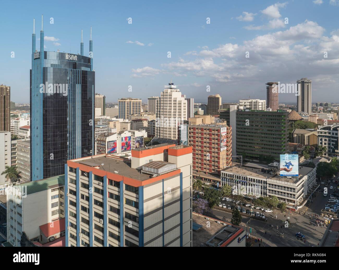 Africa. Kenya. Nairobi, Modern buildings downtown Nairobi Stock Photo ...