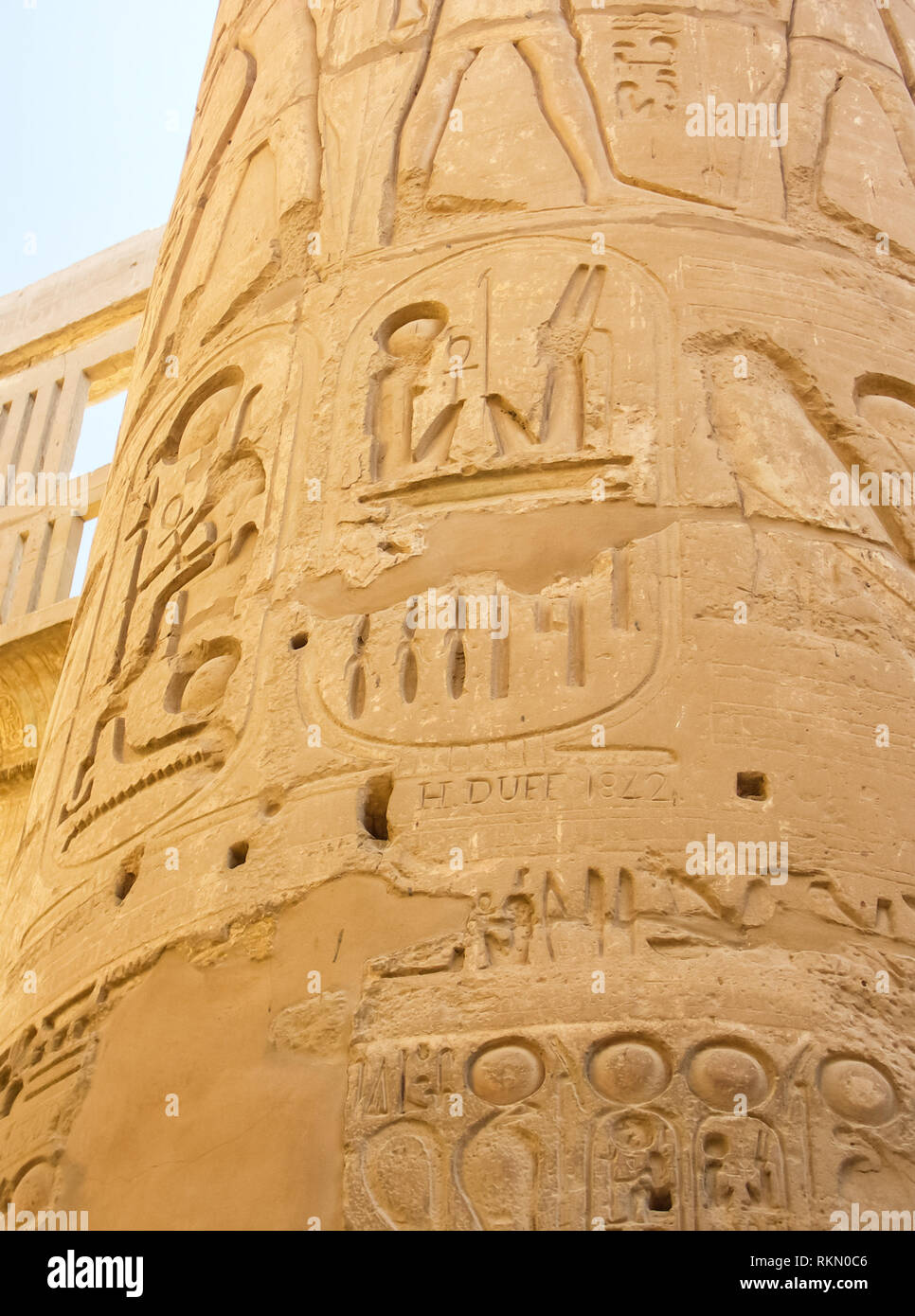 Hieroglyphs on the megalithic structures of Egypt Stock Photo - Alamy
