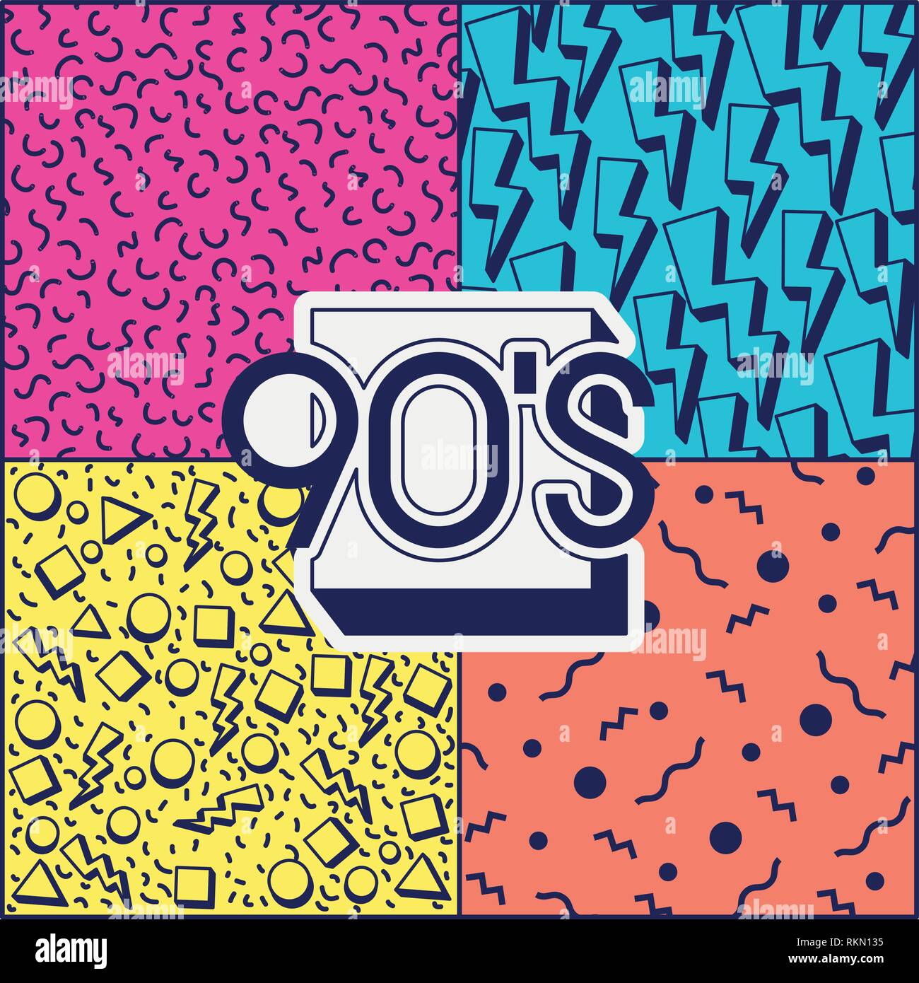 90s decade label retro Stock Vector Image & Art - Alamy