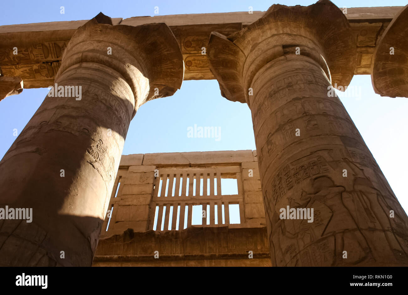 Hieroglyphs on the megalithic structures of Egypt Stock Photo - Alamy