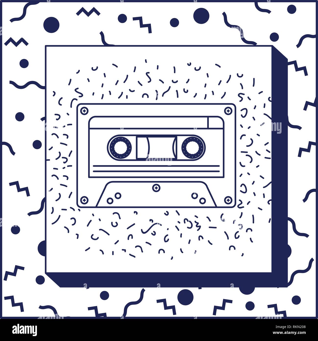 90s label with retro cassette Stock Vector Image & Art - Alamy