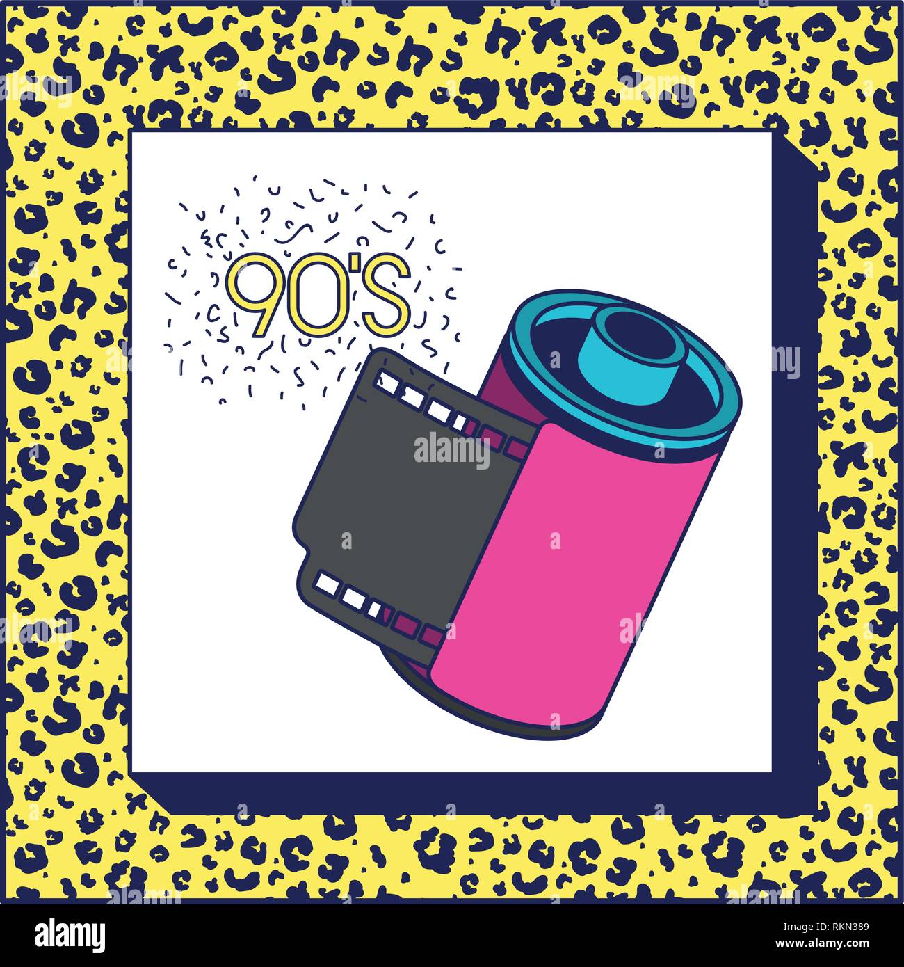 90s label retro with photographic roll Stock Vector Image & Art - Alamy