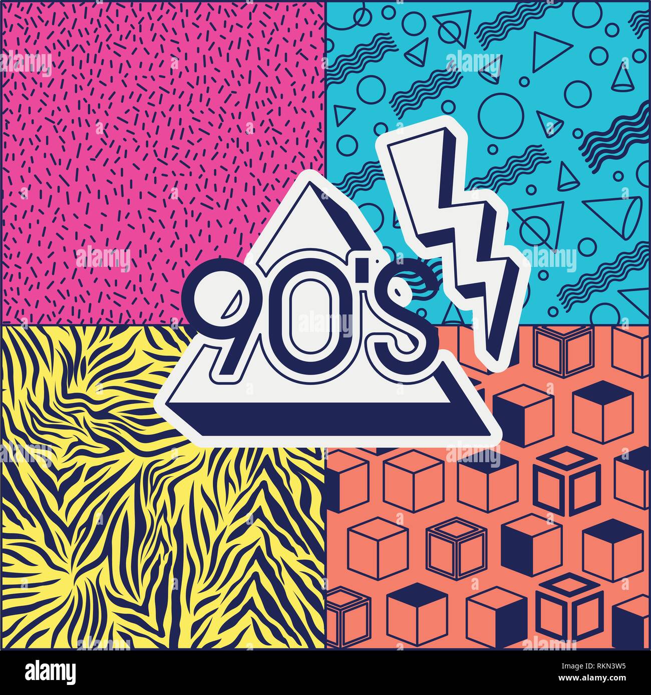 90s decade label retro Stock Vector Image & Art - Alamy