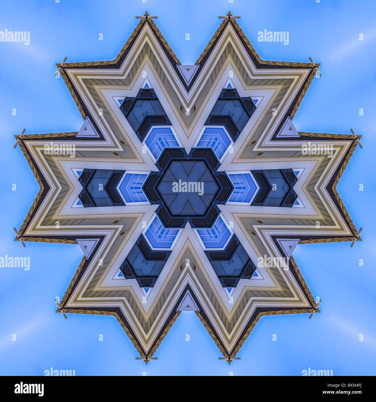 Angular shapes made from home in real estate photo. Geometric ...