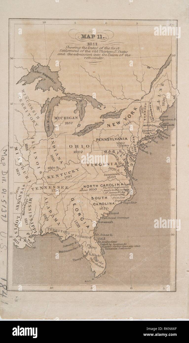 First united states map hi-res stock photography and images - Alamy