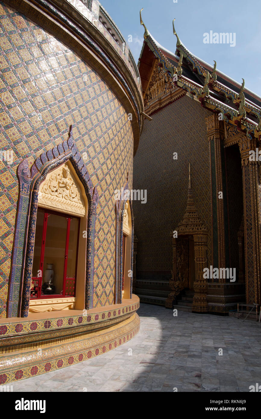 Bangkok Thailand, view of the circular courtyard at Wat Ratchabophit ...